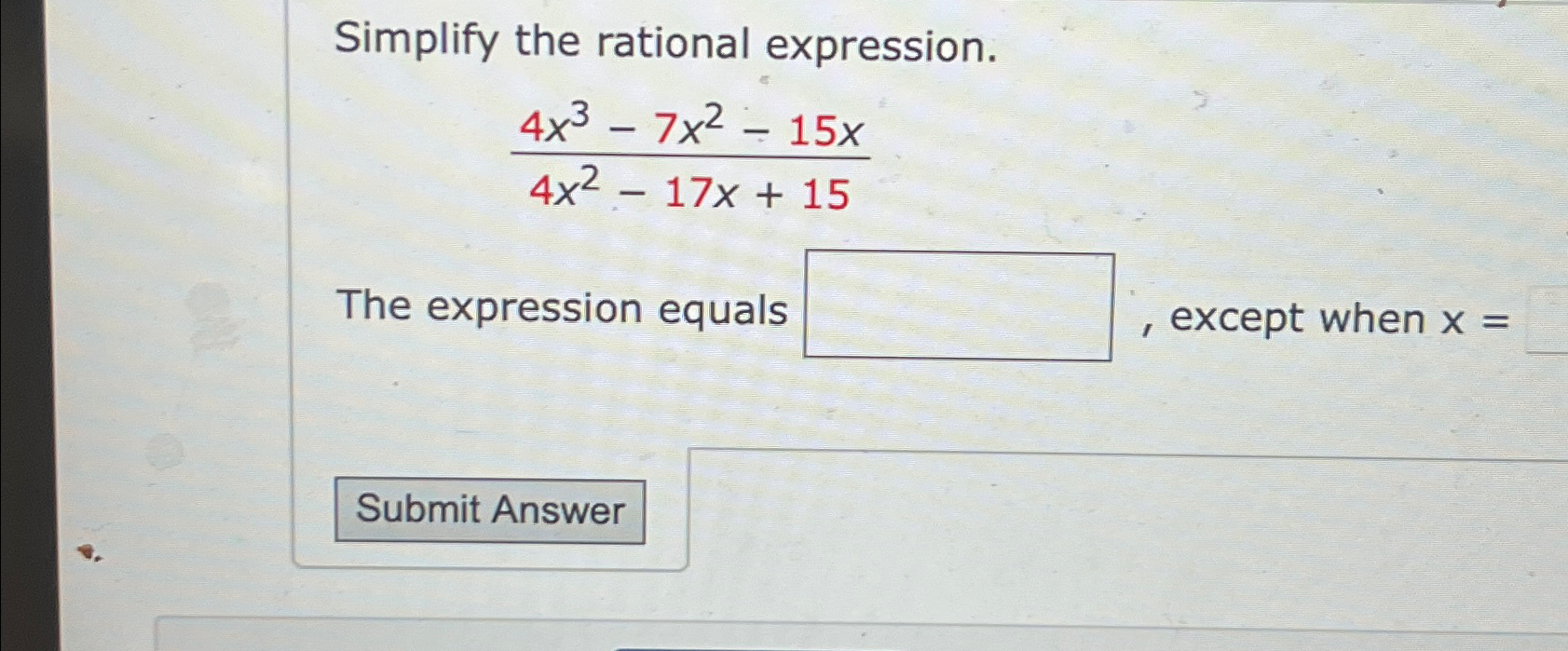 Solved Simplify the rational | Chegg.com