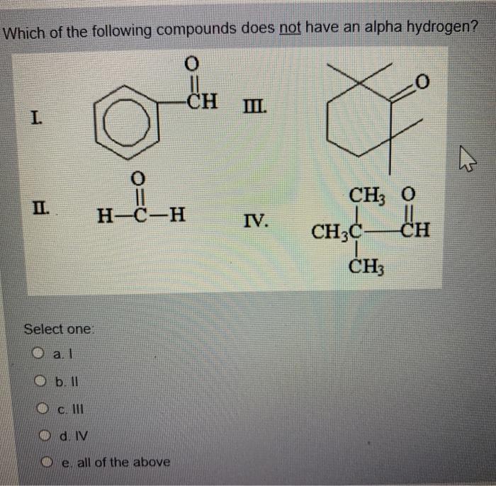 Solved Which of the following compounds does not have an | Chegg.com