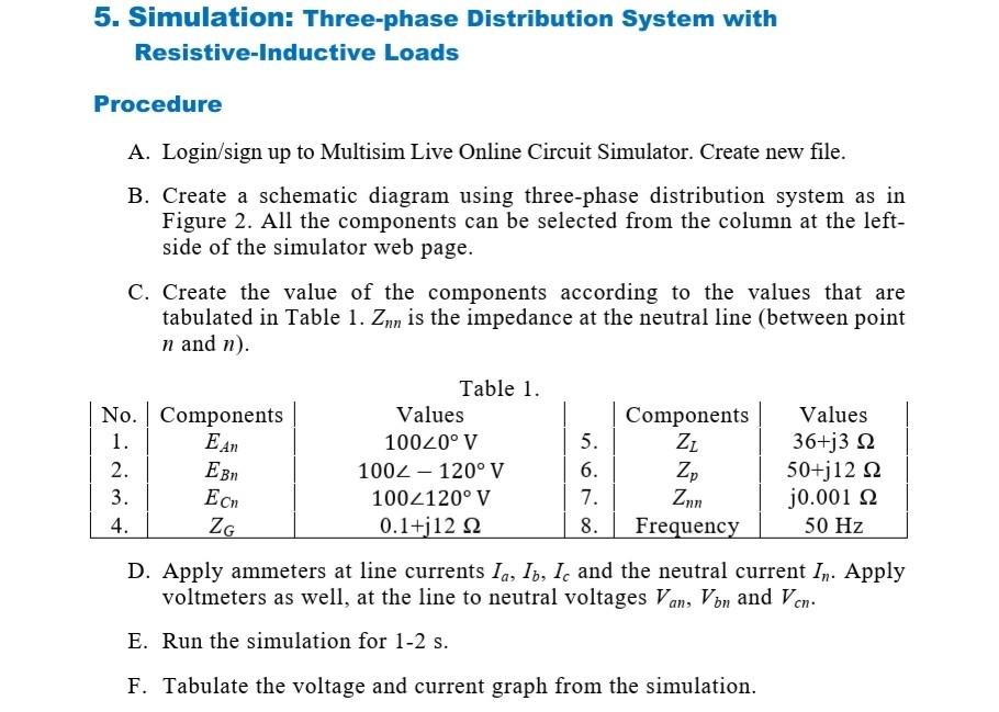 Solved 5. Simulation: Three-phase Distribution System with | Chegg.com