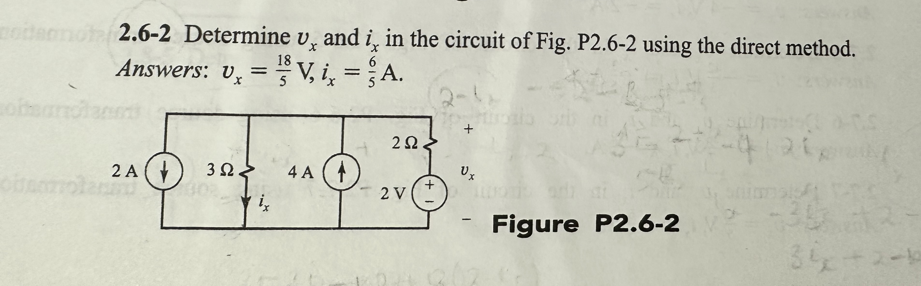 Solved 2.6-2 ﻿Determine vx ﻿and ix ﻿in the circuit of Fig. | Chegg.com