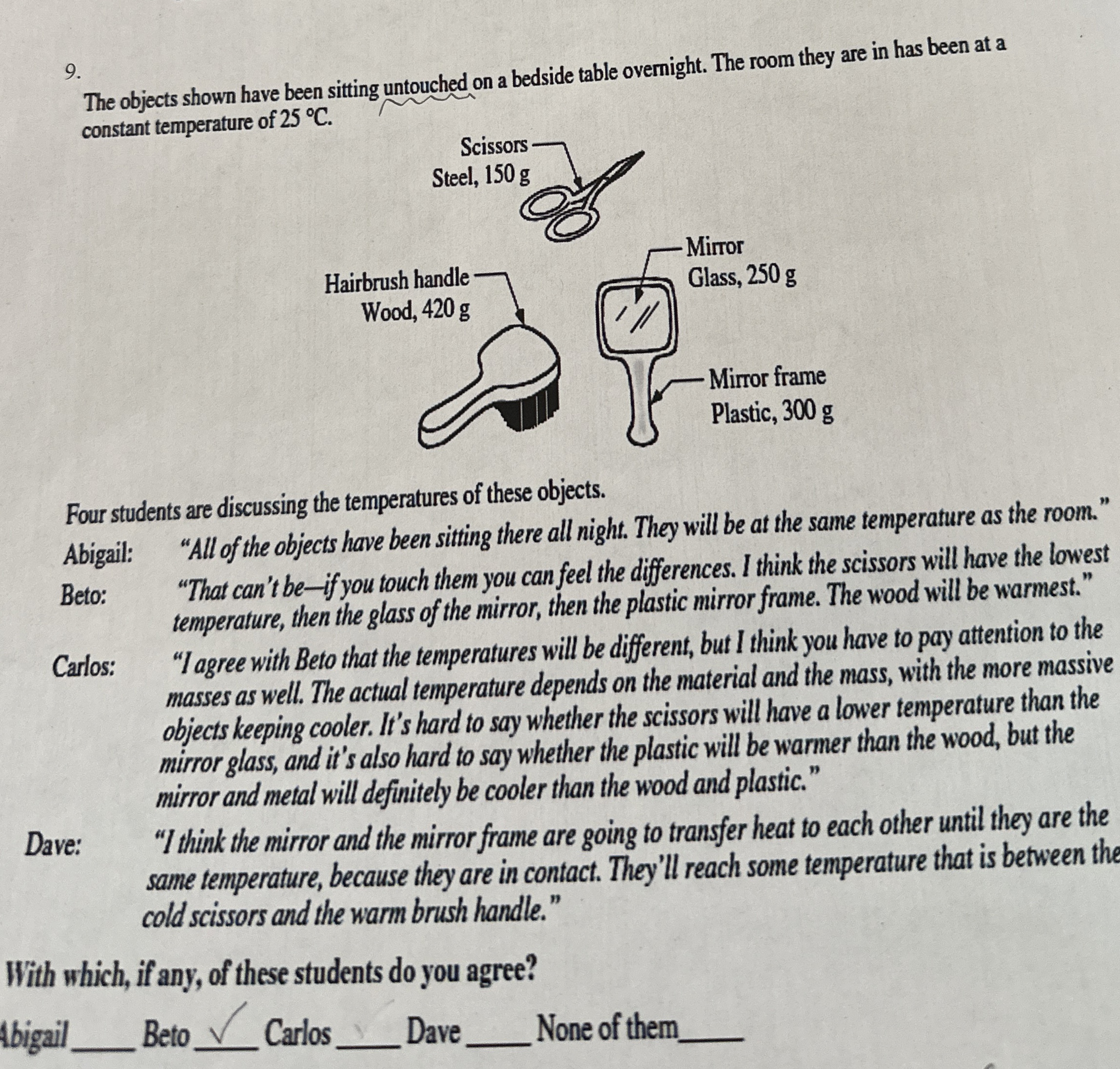 Solved The objects shown have been sitting untouched on a | Chegg.com
