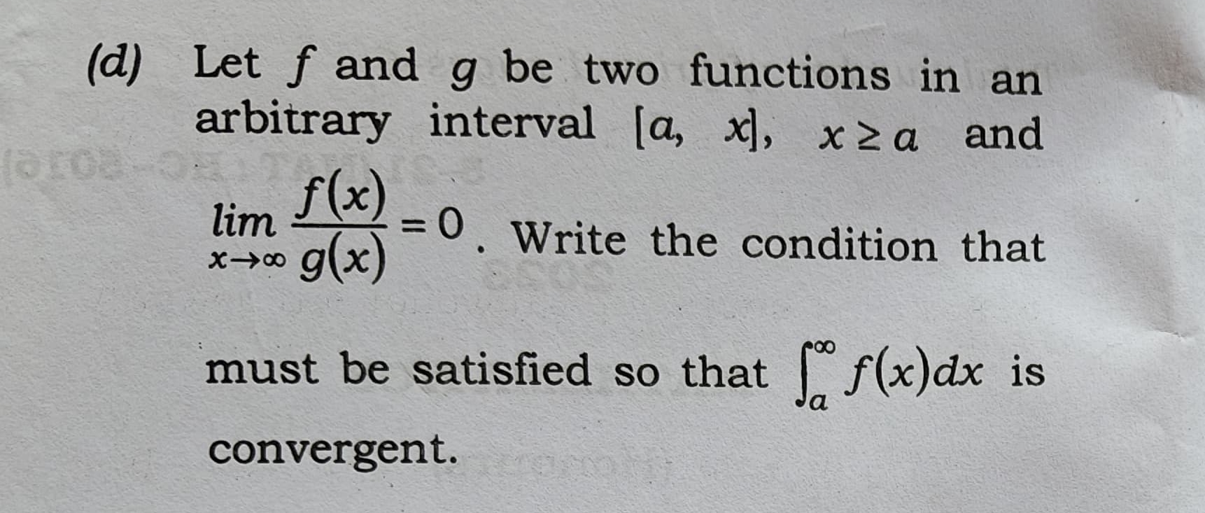 Solved (d) ﻿Let f ﻿and g ﻿be two functions in an arbitrary | Chegg.com