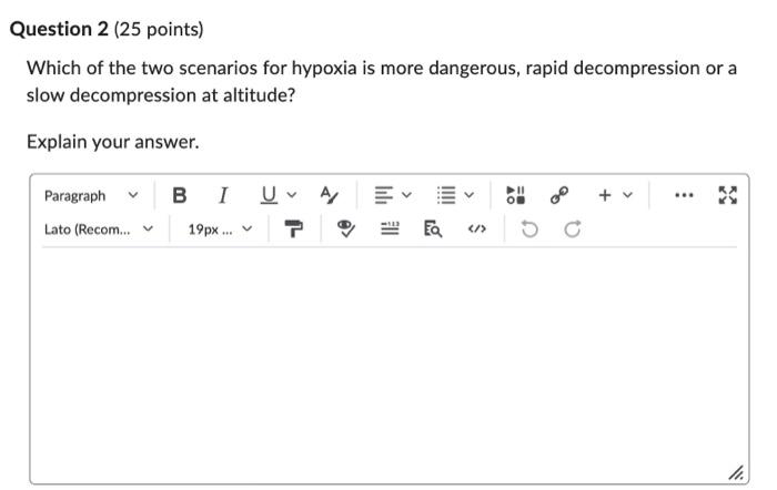 Which of the two scenarios for hypoxia is more | Chegg.com