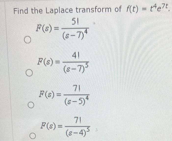 Solved Find the domain of the Laplace transform | Chegg.com