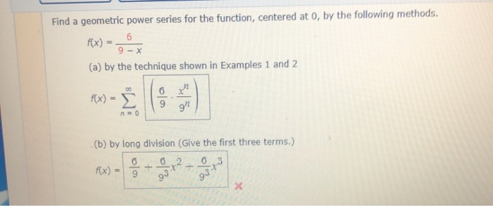 Solved Find a geometric power series for the function, | Chegg.com