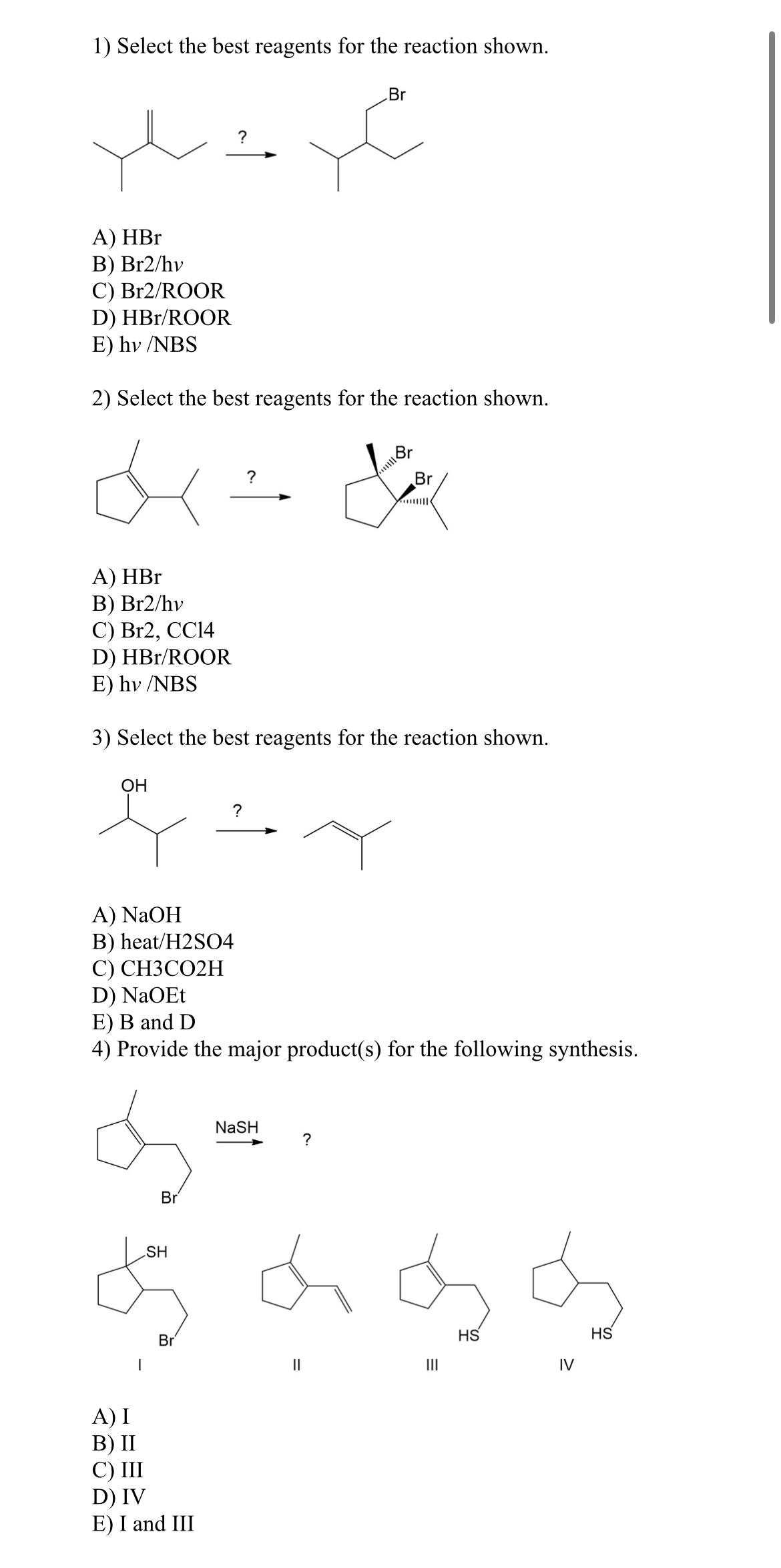 Solved Select the best reagents for the reaction | Chegg.com