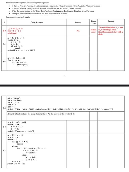 Solved State clearly the output of the following code | Chegg.com