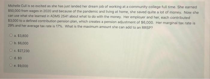 Solved Michelle Cull is so excited as she has just landed | Chegg.com