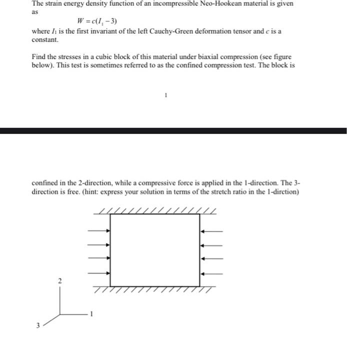 The strain energy density function of an | Chegg.com