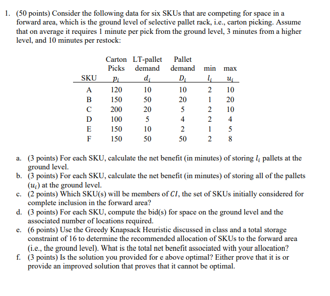 Solved (50 points) Consider the following data for six | Chegg.com Solved (50 points) Consider the following data for six | Chegg.com