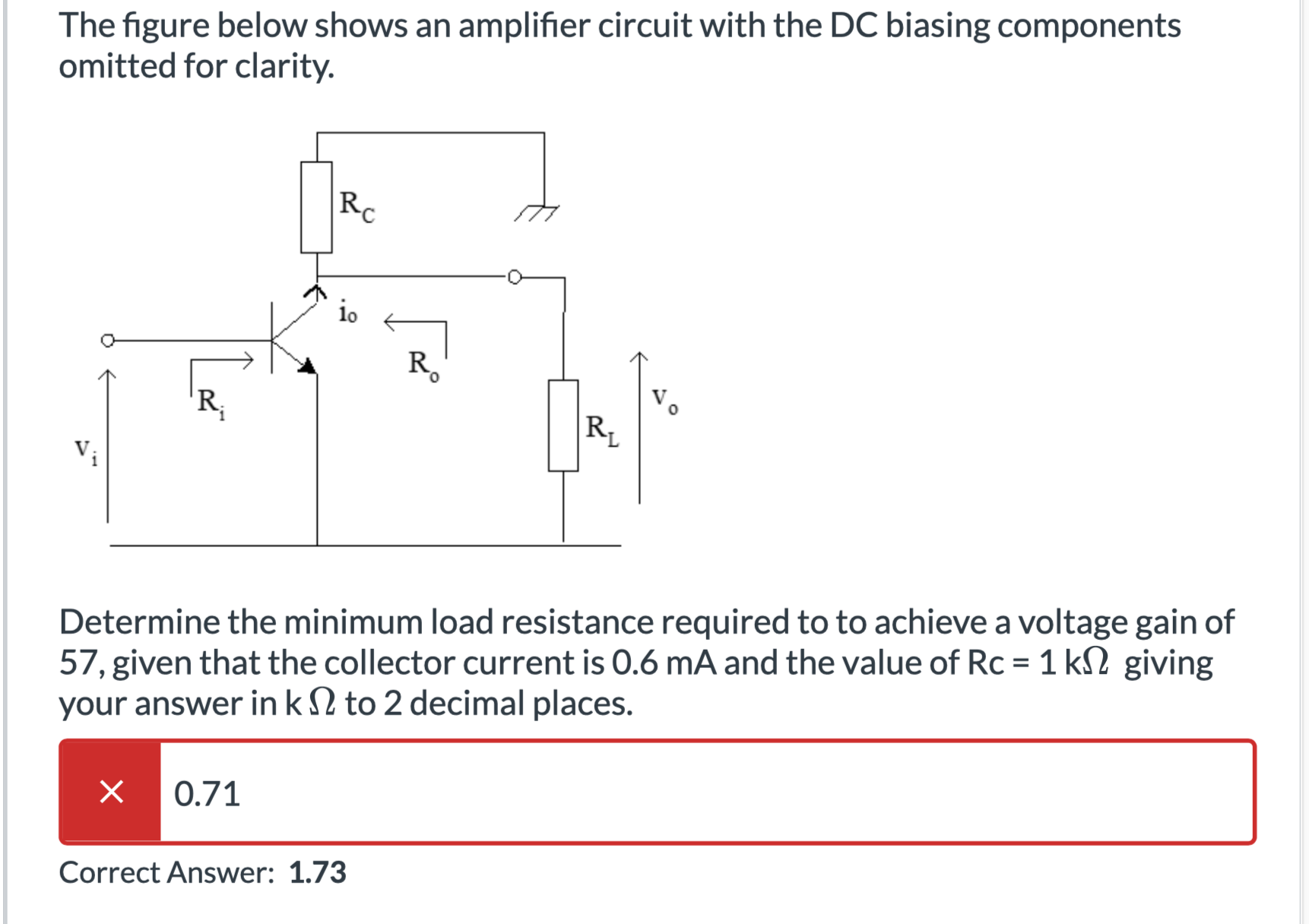 Solved The figure below shows an amplifier circuit with the | Chegg.com