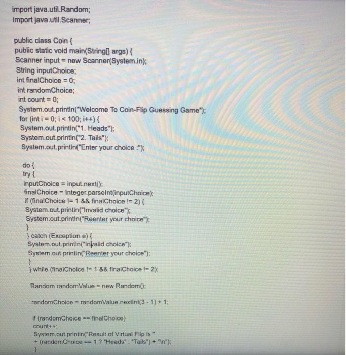 Solved import java.util.Random; import java.util.Scanner, | Chegg.com