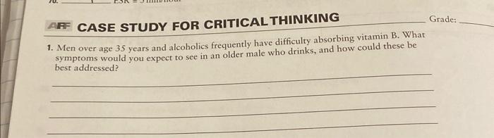 Solved 1. Men over age 35 years and alcoholics frequently | Chegg.com