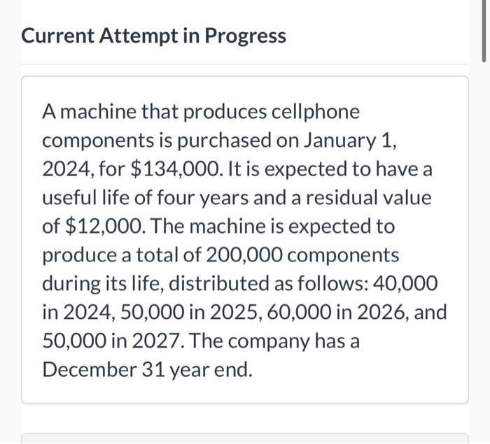 Solved Current Attempt in Progress A machine that produces | Chegg.com