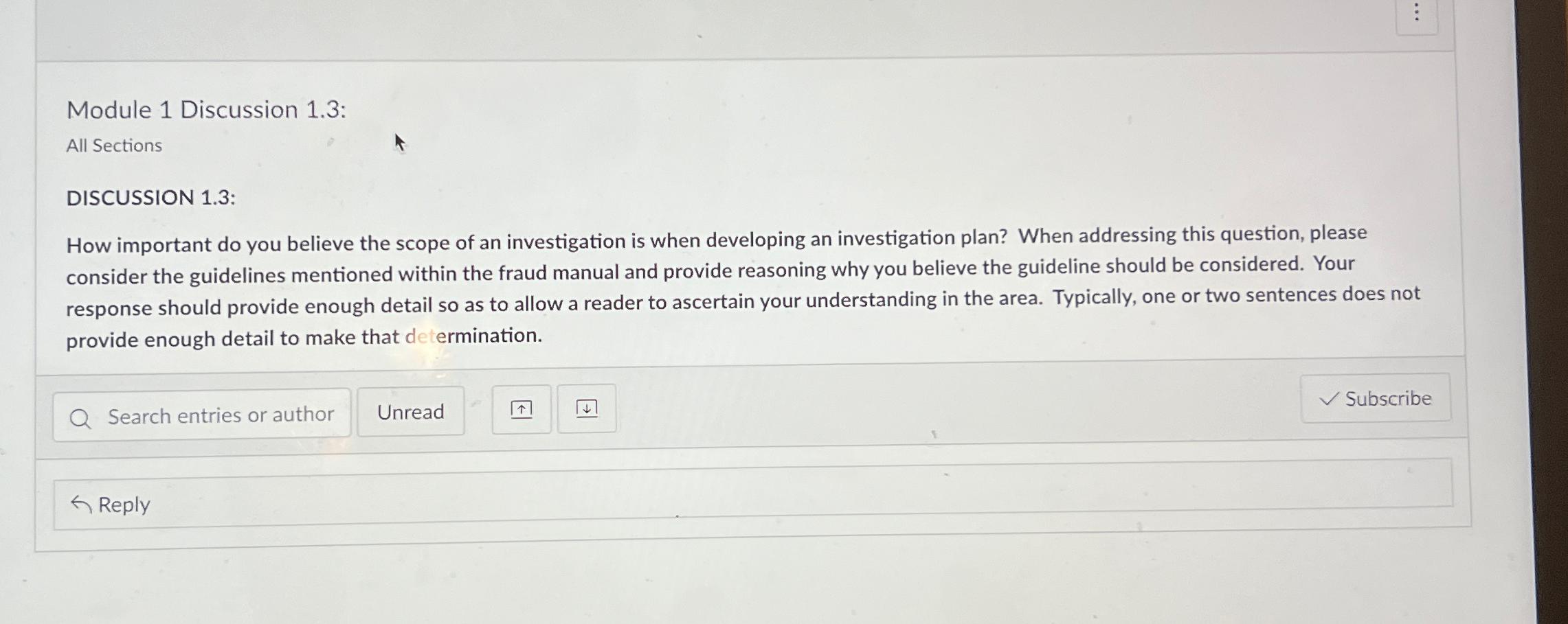 Solved Module 1 ﻿Discussion 1.3:All SectionsDISCUSSION | Chegg.com