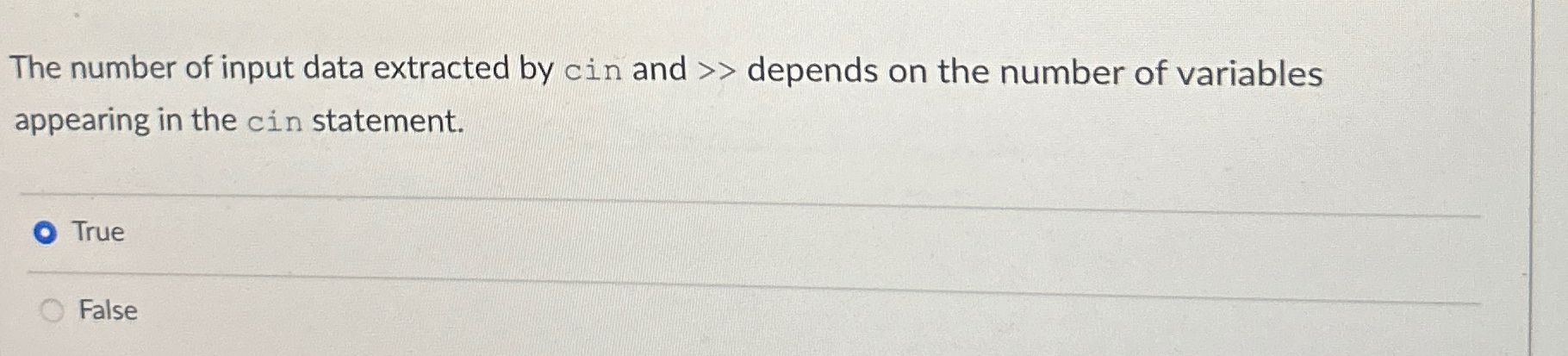Solved The number of input data extracted by cin and ≫> | Chegg.com