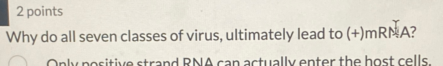 Solved 2 ﻿pointsWhy do all seven classes of virus, | Chegg.com