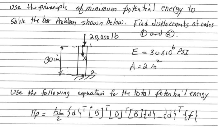 Solved Use the principle of minimum potential energy to | Chegg.com