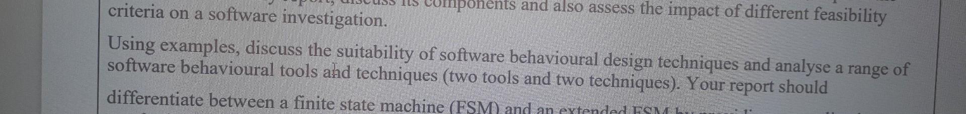 Solved criteria on a software investigation. Using examples, | Chegg.com