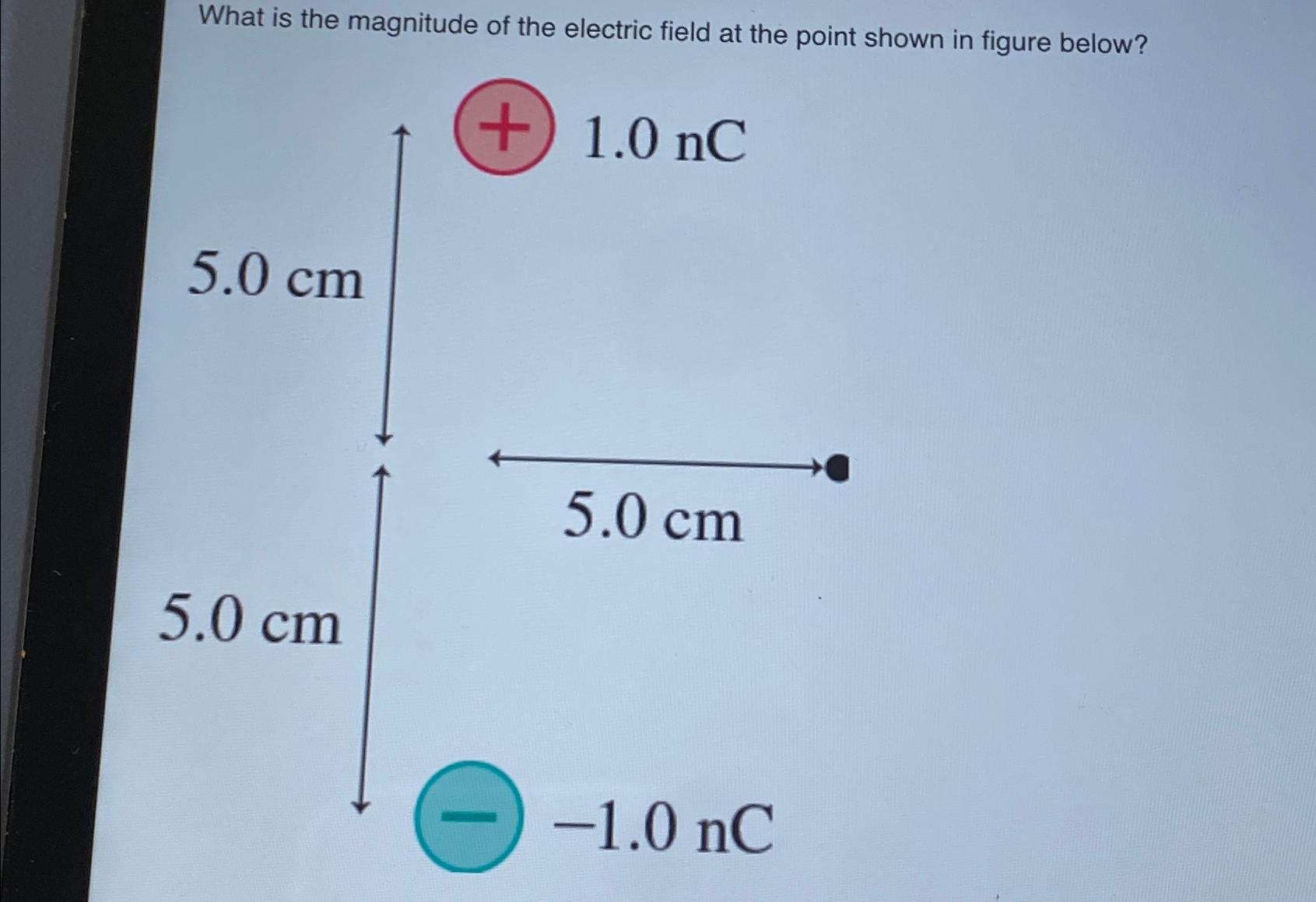 Solved What is the magnitude of the electric field at the | Chegg.com