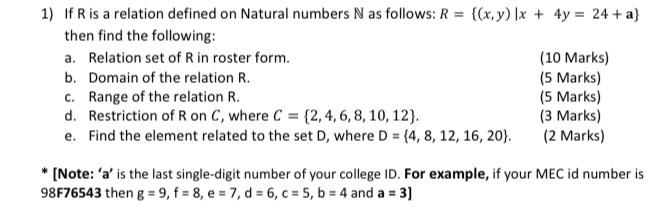 Solved 1) If R is a relation defined on Natural numbers N as | Chegg.com