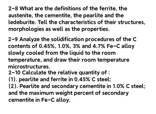 Solved 2-8 What are the definitions of the ferrite, the | Chegg.com