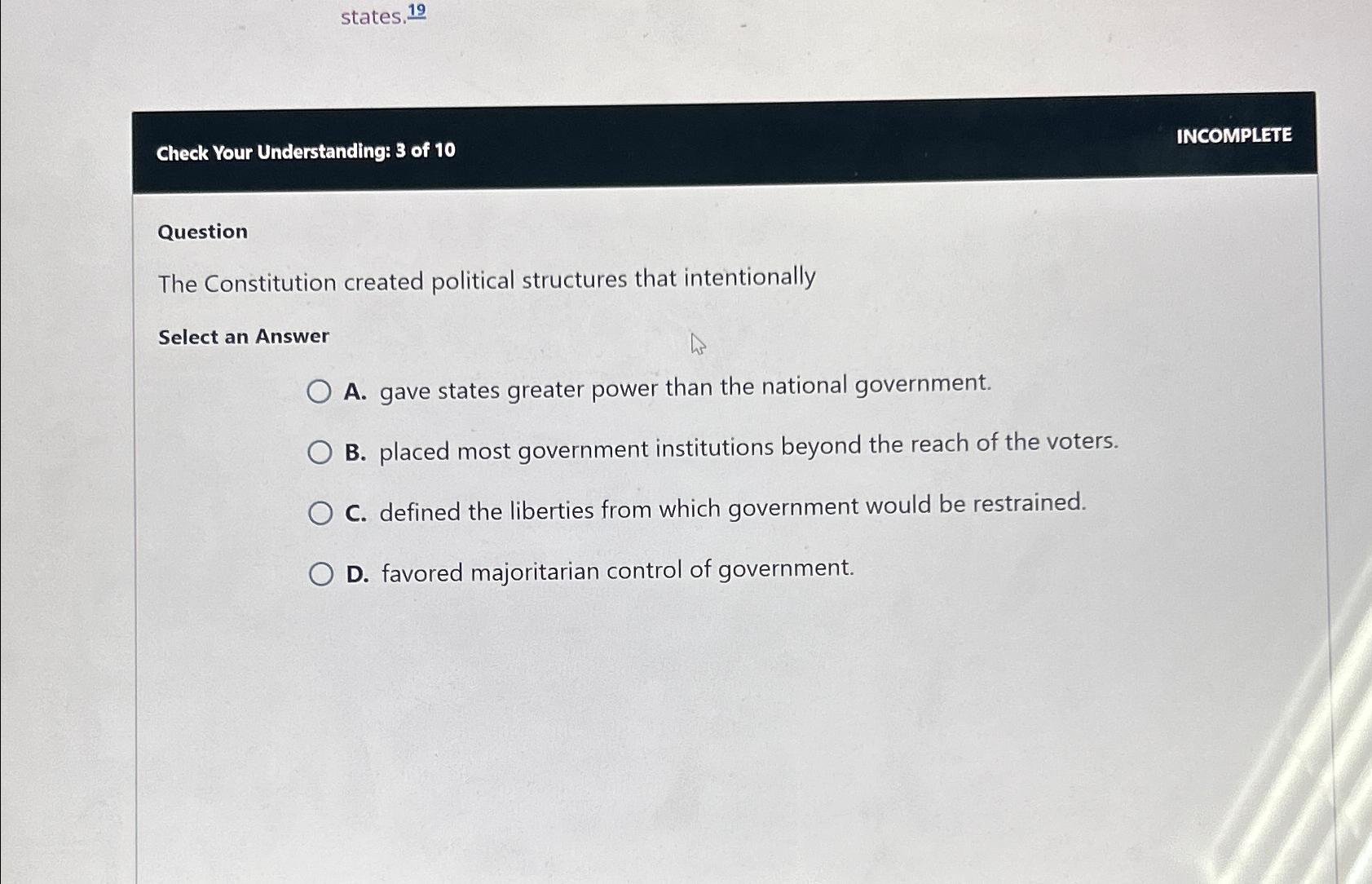 Solved states. 19?Check Your Understanding: 3 ﻿of | Chegg.com