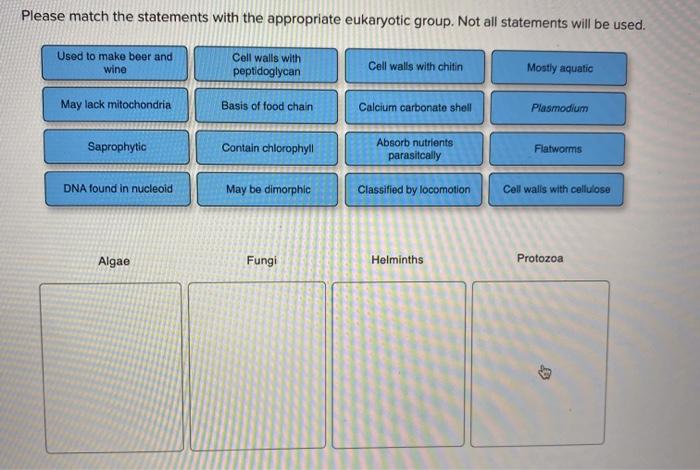 Solved Please match the statements with the appropriate | Chegg.com
