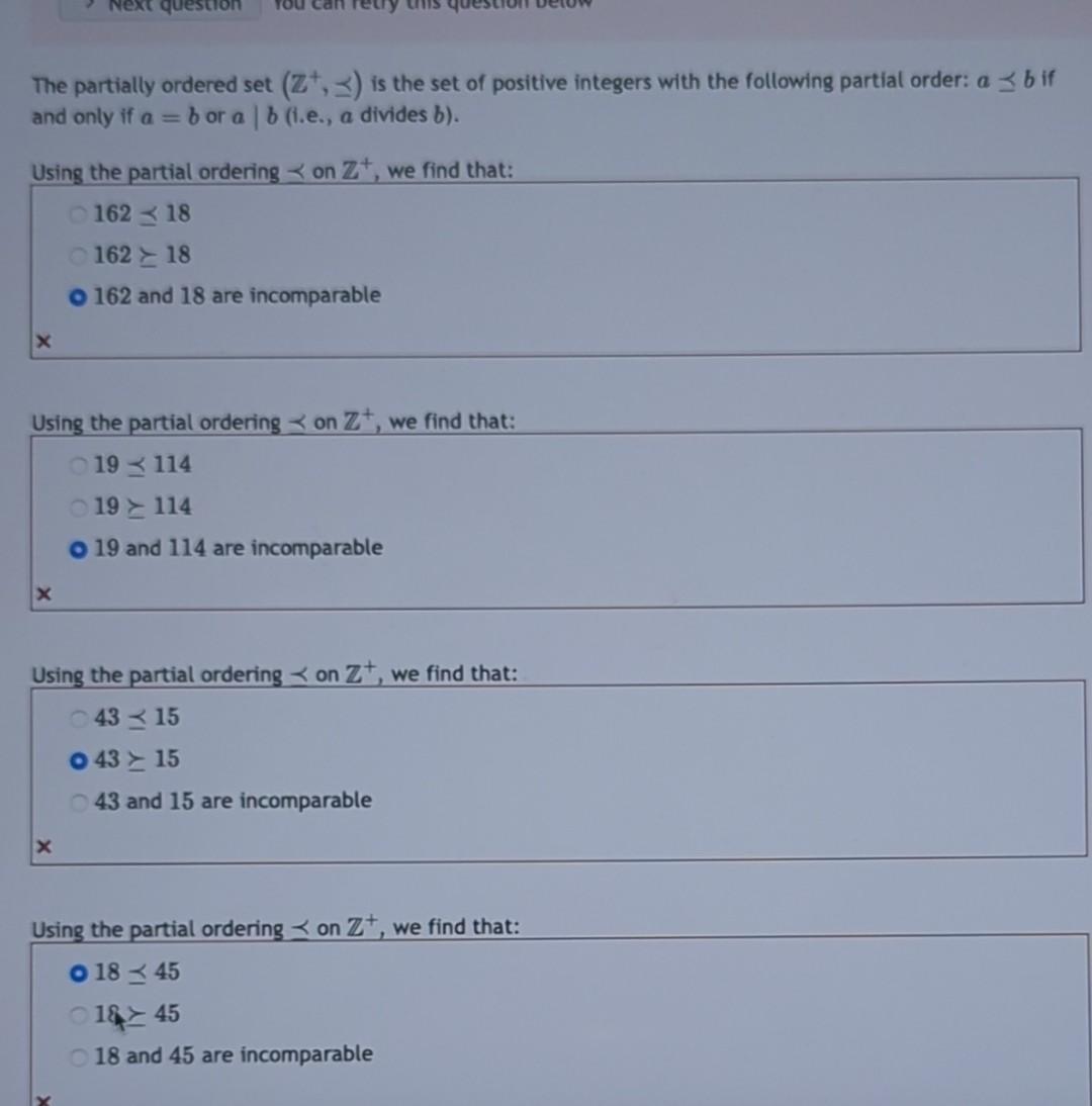 Solved The partially ordered set (Z+,⪯) is the set of | Chegg.com