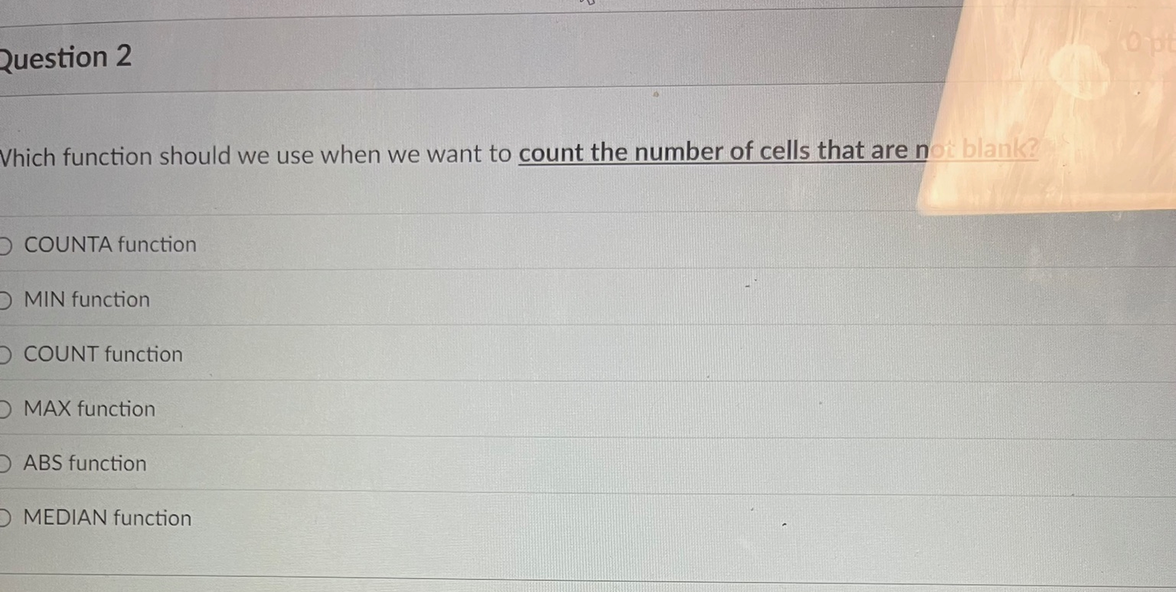 Solved Which function should we use when we want to count | Chegg.com