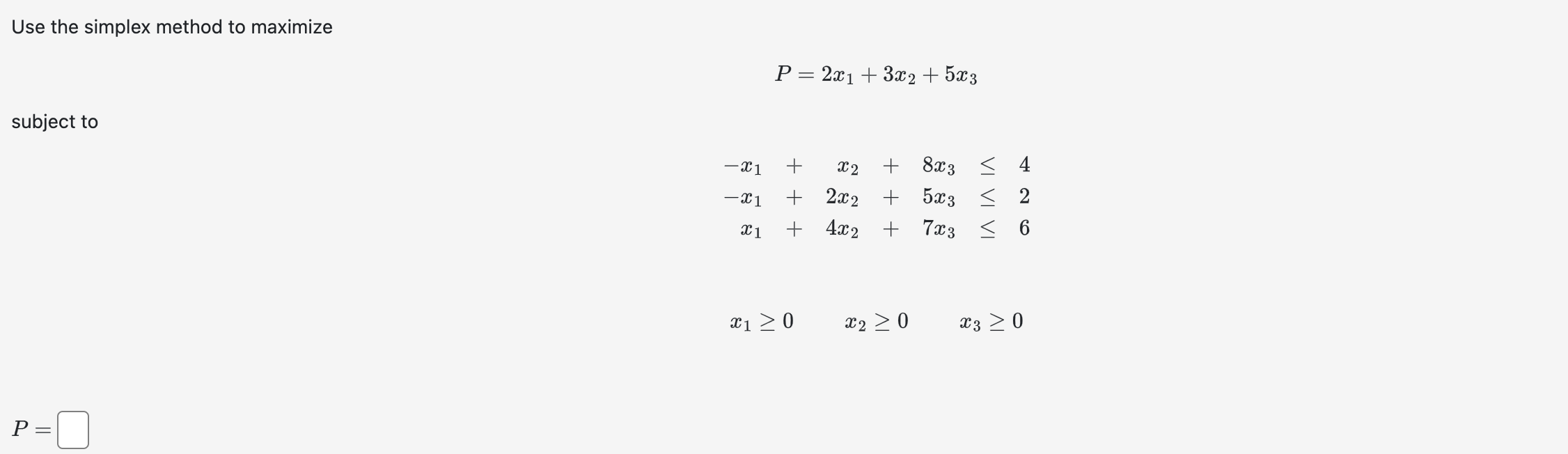 Solved Use the simplex method to | Chegg.com
