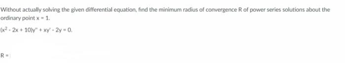 Solved Without actually solving the given differential | Chegg.com