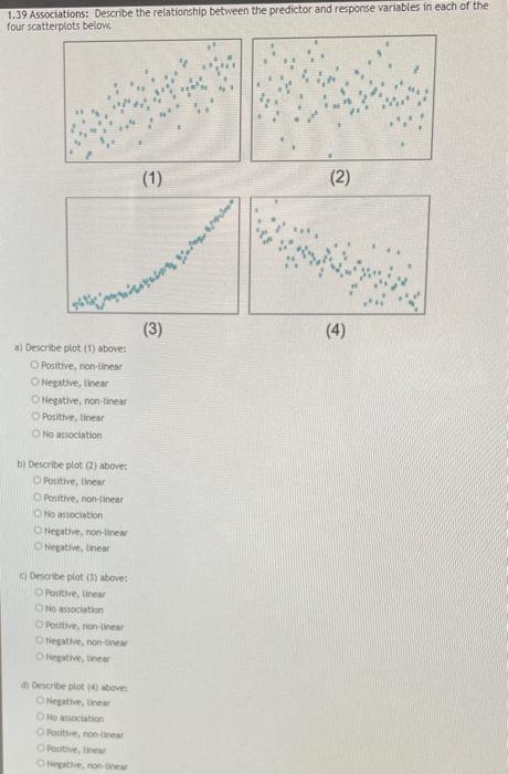 Solved 1 39 Associations Describe The Relationship Between Chegg