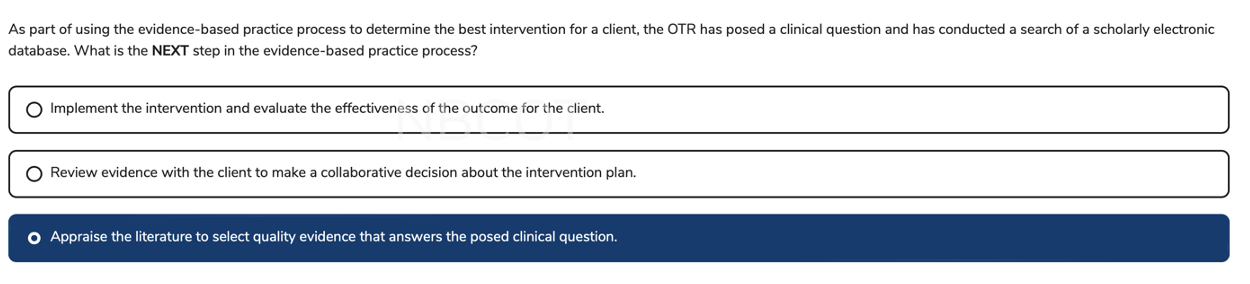 Solved An OTR administered a standardized visual perceptual | Chegg.com