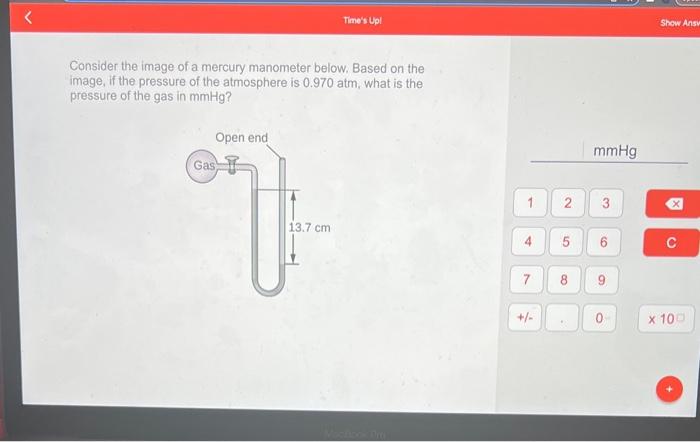 Solved Consider the image of a mercury manometer below. | Chegg.com