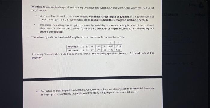 Solved Queition 3: You are in tharge of maintaining two | Chegg.com