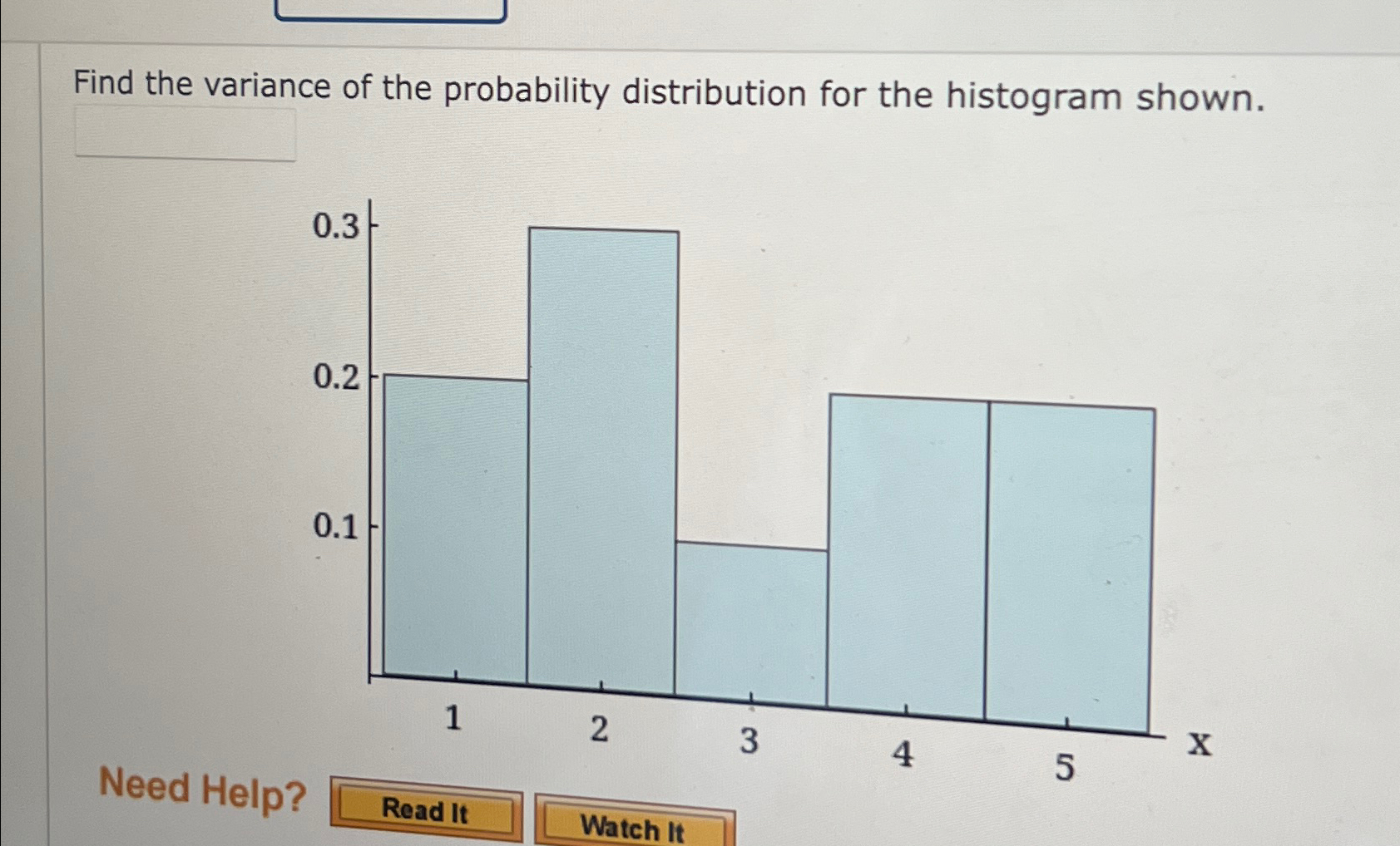 Solved Find the variance of the probability distribution for | Chegg.com