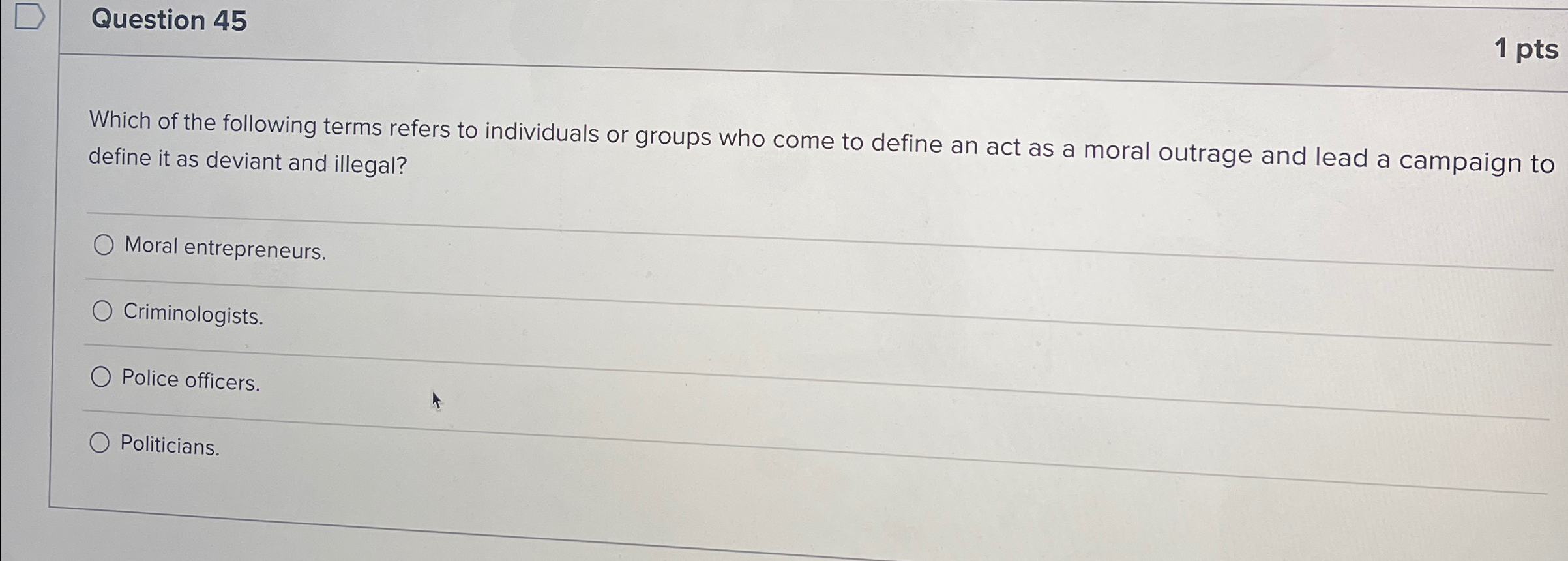 Solved Question 451 ﻿ptsWhich of the following terms refers | Chegg.com