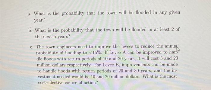 Solved A town is near two rivers shown in the following | Chegg.com