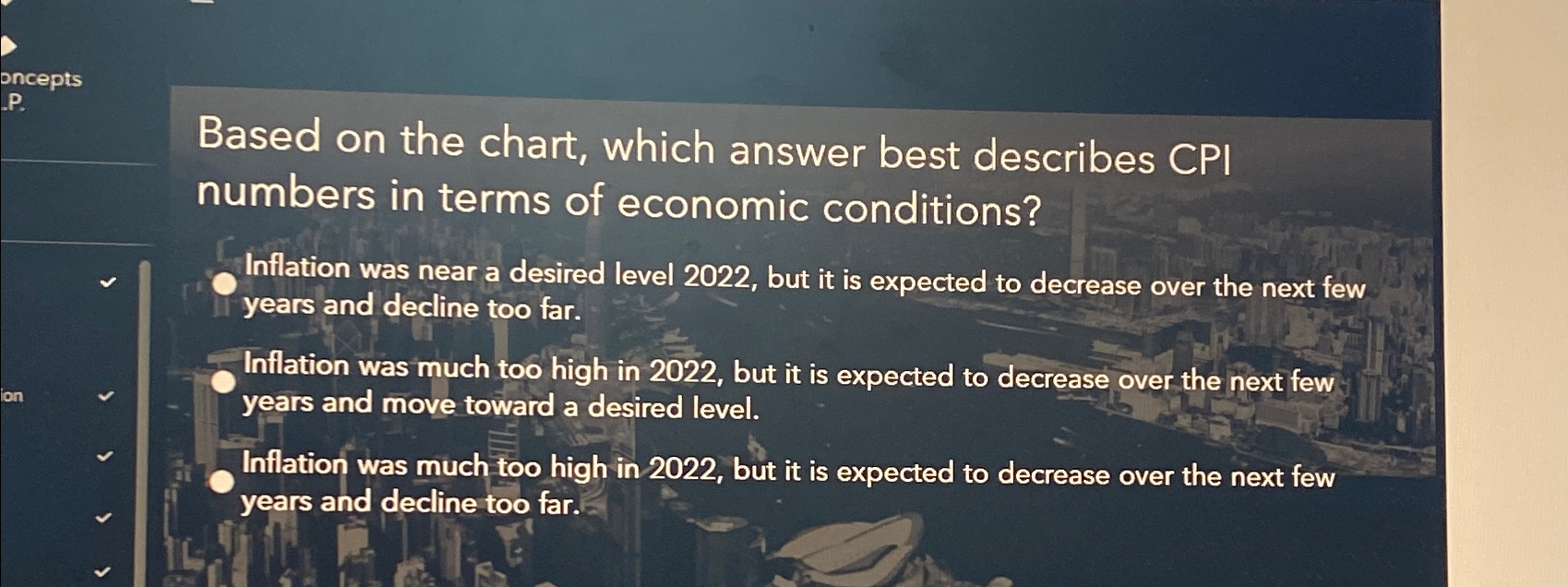 Solved Based on the chart, which answer best describes CPI | Chegg.com