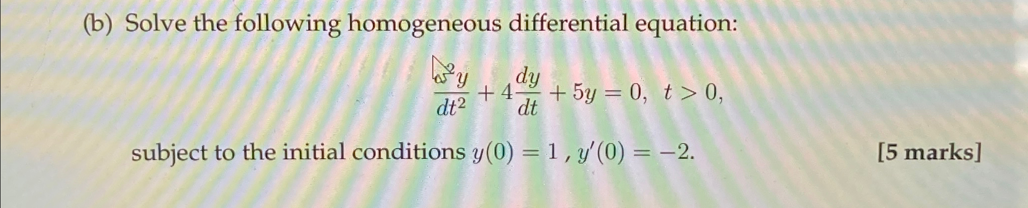 Solved B ﻿solve The Following Homogeneous Differential