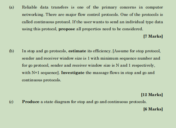 Solved (a) ﻿Reliable data transfers is one of the primary | Chegg.com
