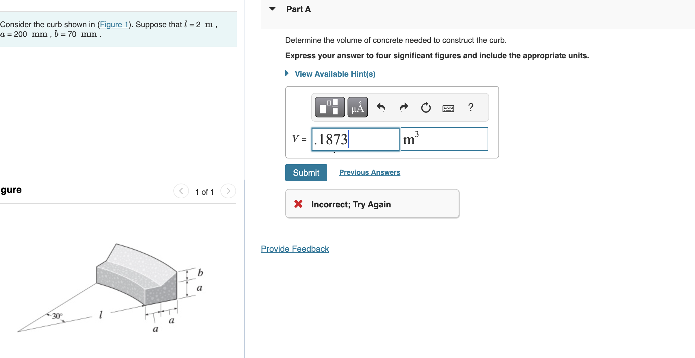 Solved Part AConsider the curb shown in (Figure 1). ﻿Suppose | Chegg.com