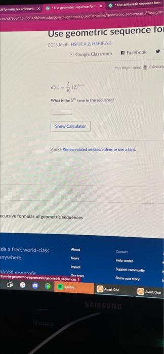 Solved it formules for arithmet *Use geometric sequence for | Chegg.com