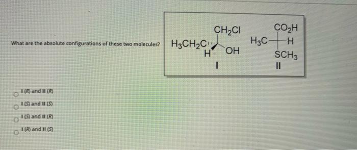 Solved CH2CI What are the absolute configurations of these | Chegg.com