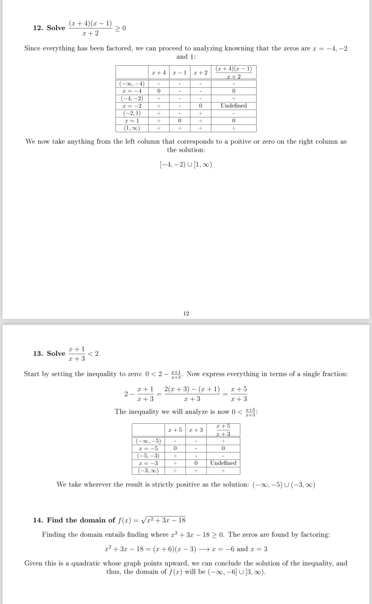 Solved Solve (x+4)(x-1)x+2≥0Since everything has been | Chegg.com