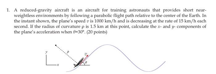 Solved 1. A reduced-gravity aircraft is an aircraft for | Chegg.com