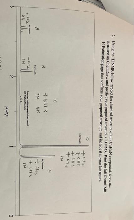Solved 6. Using the 'H NMR below, predict the chemical | Chegg.com