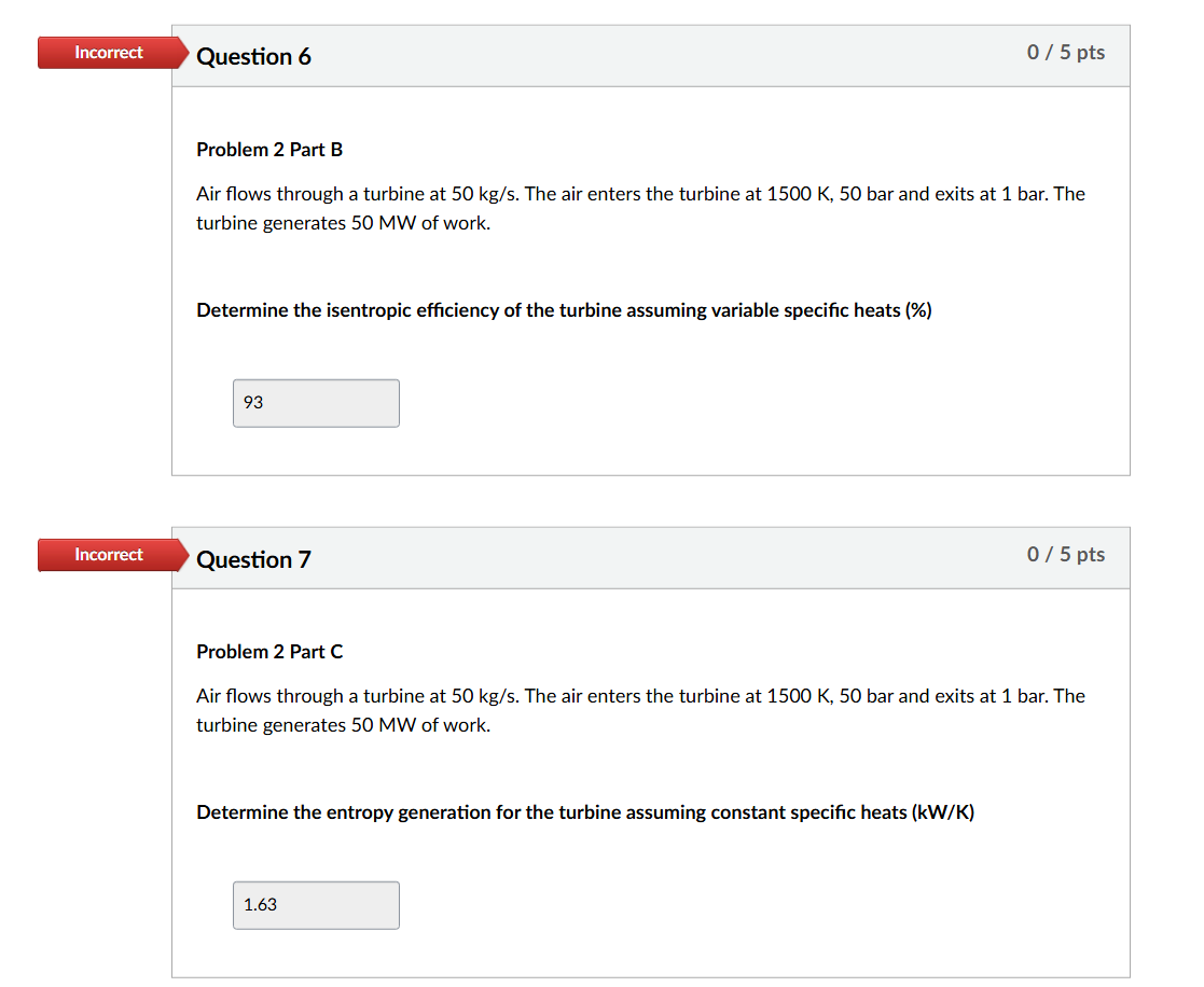 Solved Question 6 ﻿Problem 2 ﻿Part B Air flows through a | Chegg.com
