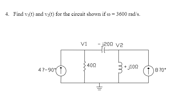 Solved Find v1(t) ﻿and v2(t) ﻿for the circuit shown if | Chegg.com